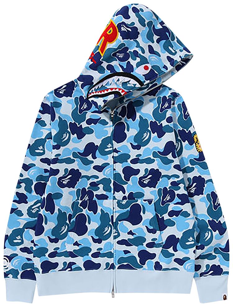 Buy BAPE ABC Camo Shark Full Zip Hoodie 'Blue' - 1K30 115 005 BLUE | GOAT
