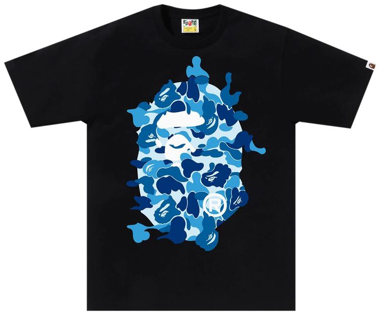 Buy Bape Abc Camo Rebuild Big Ape Head Tee Blackblue 1k30 110 040