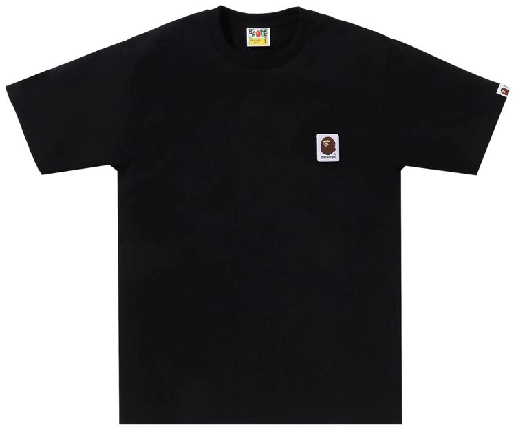 Buy BAPE Ape Head Label Tee 'Black' - 1K30 110 315 BLACK | GOAT