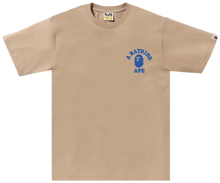 Buy BAPE Liquid Camo College ATS Tee 'Beige' - 1K30 110 032 BEIGE | GOAT
