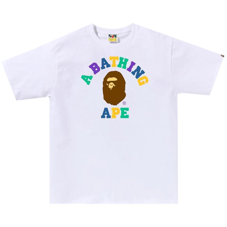Buy BAPE Colors College Tee 'White' - 1J70 110 014 WHITE | GOAT
