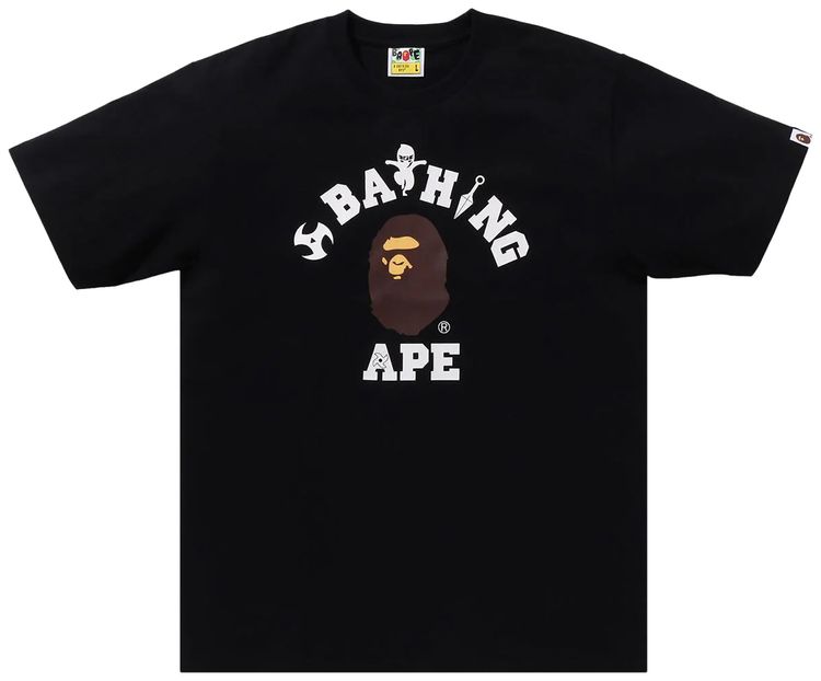 Buy BAPE Ninja College Tee 'Black' - 1J72 110 052 BLACK | GOAT