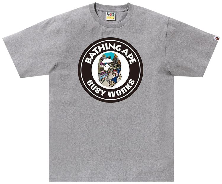 Buy BAPE Comic Art Busy Works Tee 'Grey' - 1K30 110 332 GREY | GOAT
