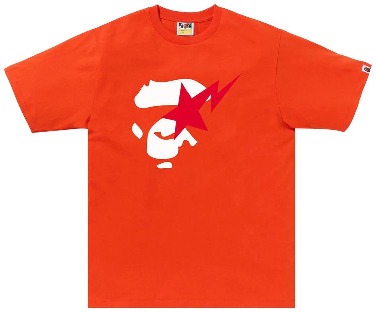 Buy BAPE Ape Face Sta Tee 'Orange' - 1J80 110 006 ORANGE | GOAT