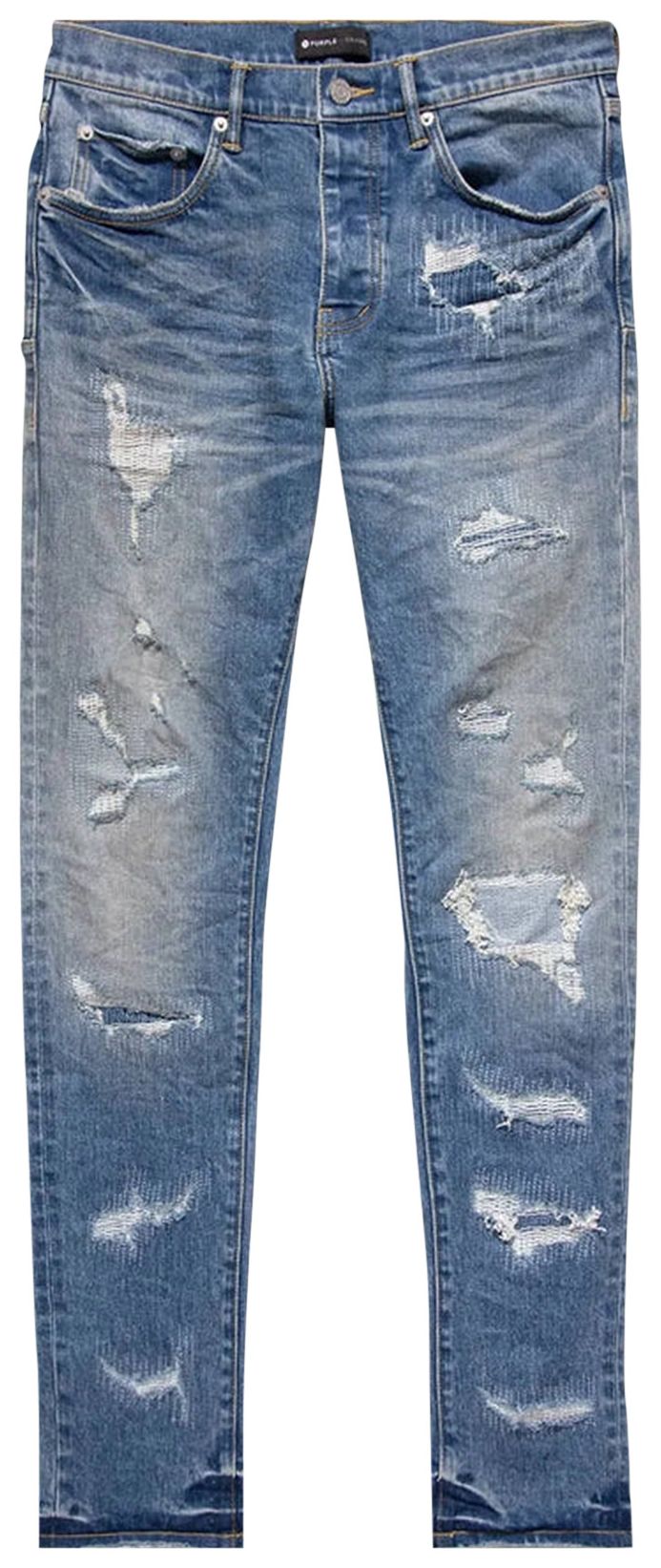Buy PURPLE BRAND Heavy Distress Repair Jeans 'Blue' - P001 IHDR422 | GOAT