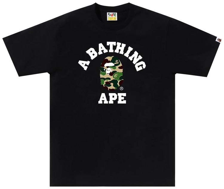 Buy BAPE ABC Camo College Tee 'Black/Green' - 1K30 110 005 BLACK GREEN ...