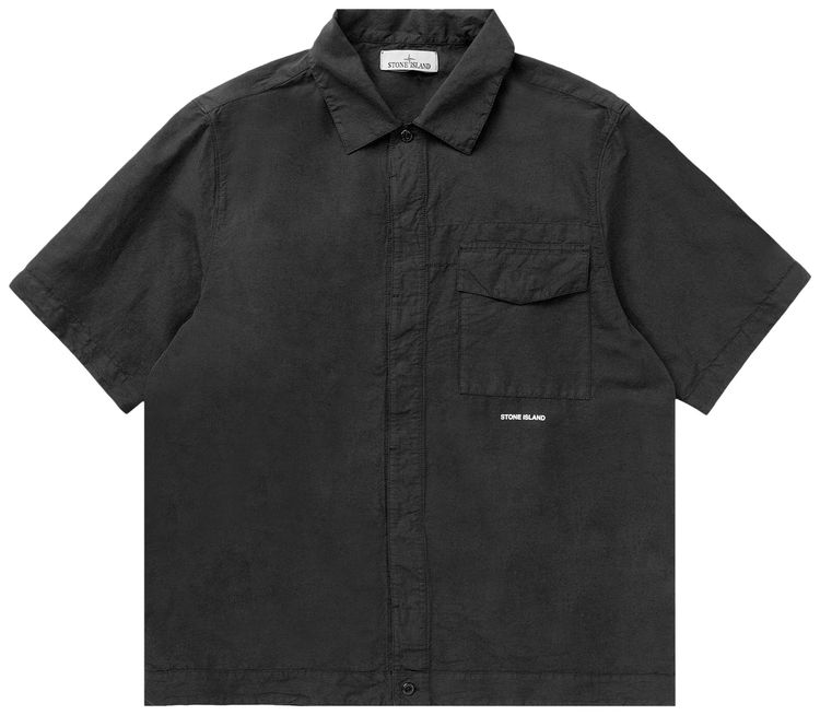 Buy Stone Island Short-Sleeve Overshirt 'Black' - 801511809 V0029 | GOAT