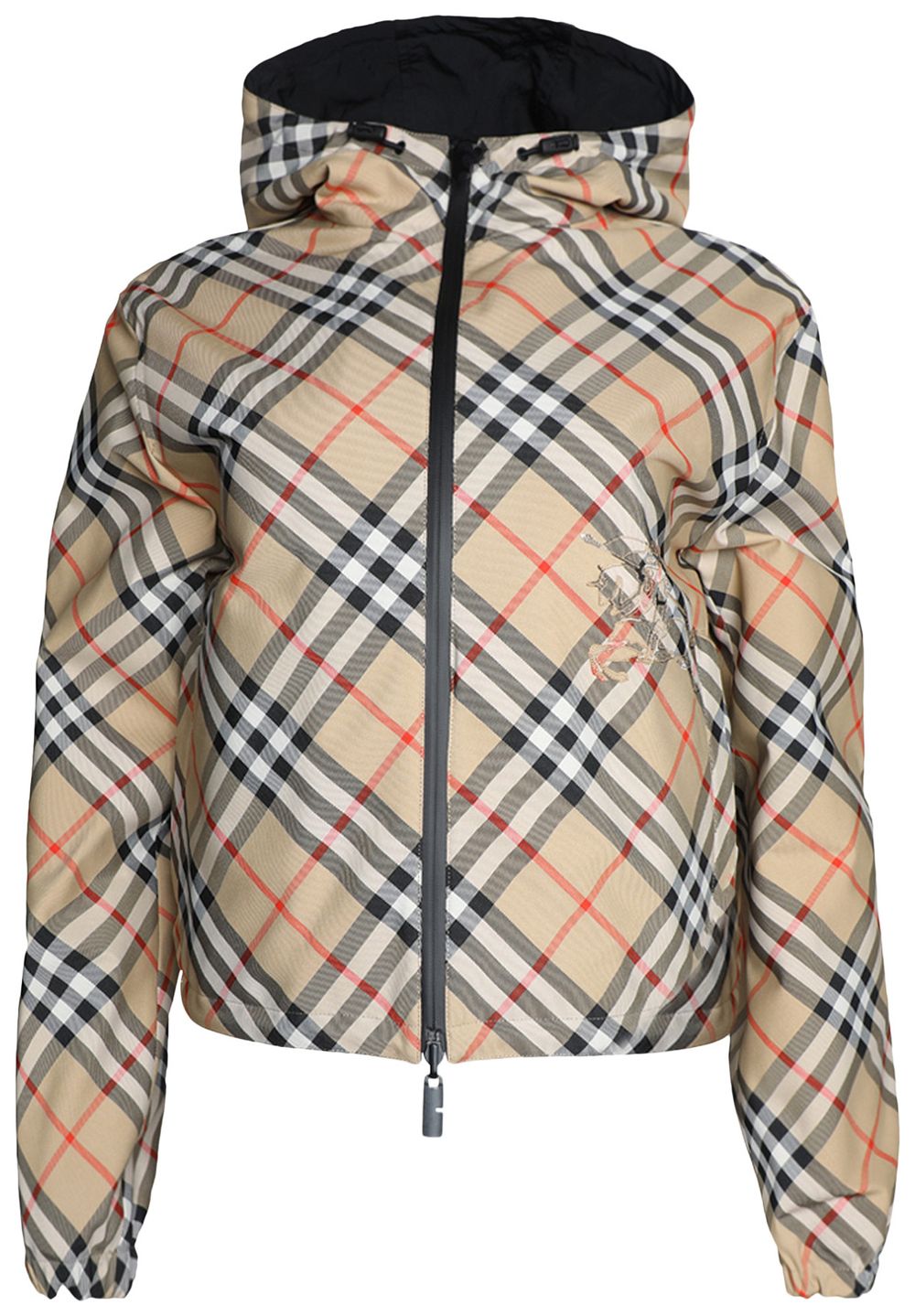 Buy Burberry Cropped Reversible Check Jacket 'Sand' - 8087229 | GOAT