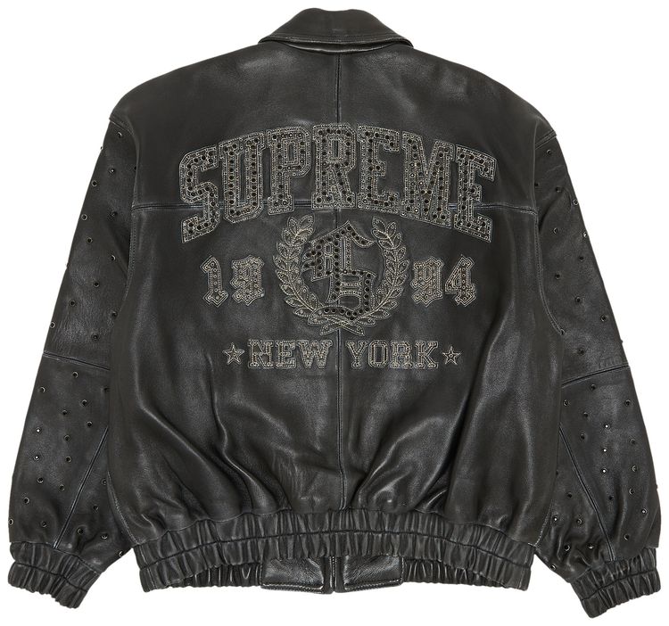 Buy Supreme Gem Studded Leather Jacket 'Black' - SS24J25 BLACK | GOAT