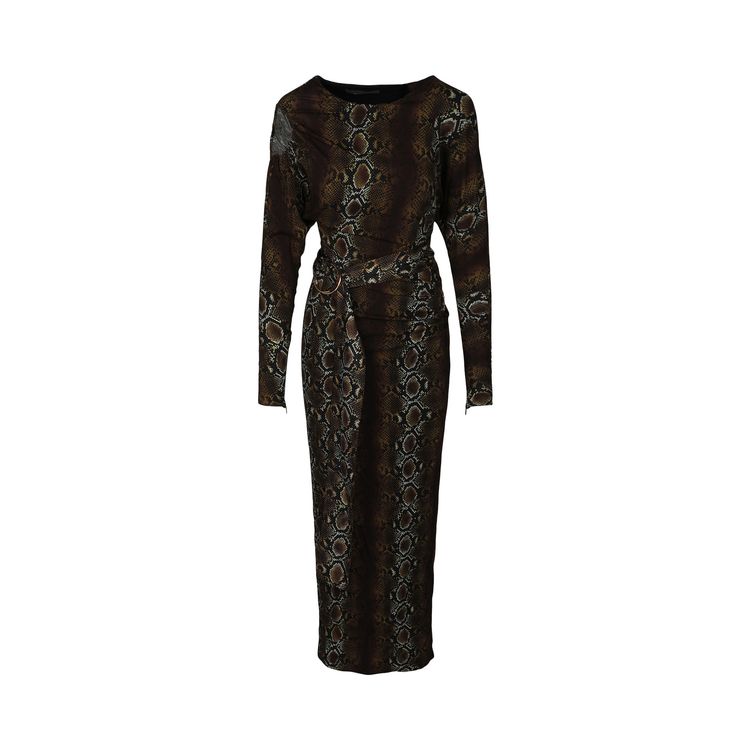 Buy Versace Snake Printed Long-Sleeve Dress 'Multicolor' - A88469 ...