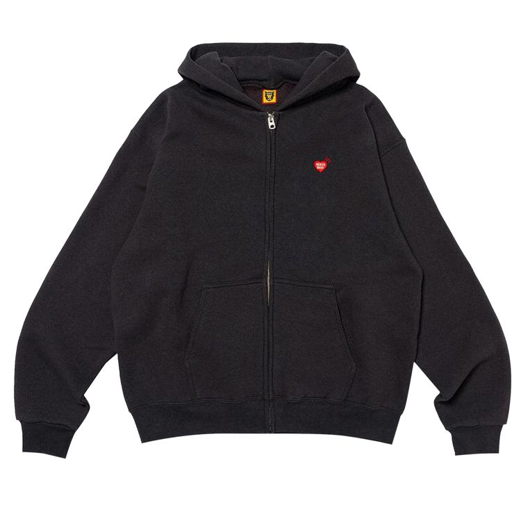 Buy Human Made Zip-Up Hoodie 'Black' - HM27CS033 BLAC | GOAT