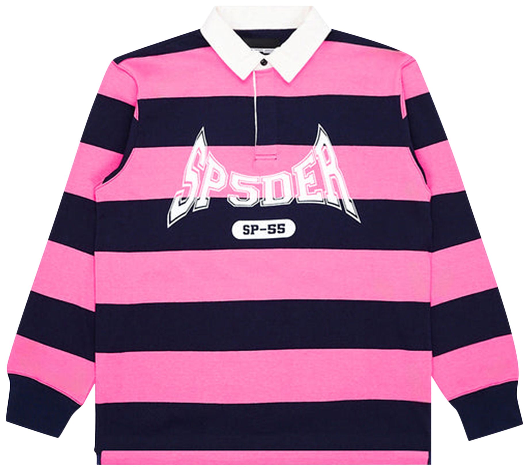 Buy Sp5der T&F Patch Rugby Shirt 'Pink/Navy' - M16KT0035RNP | GOAT