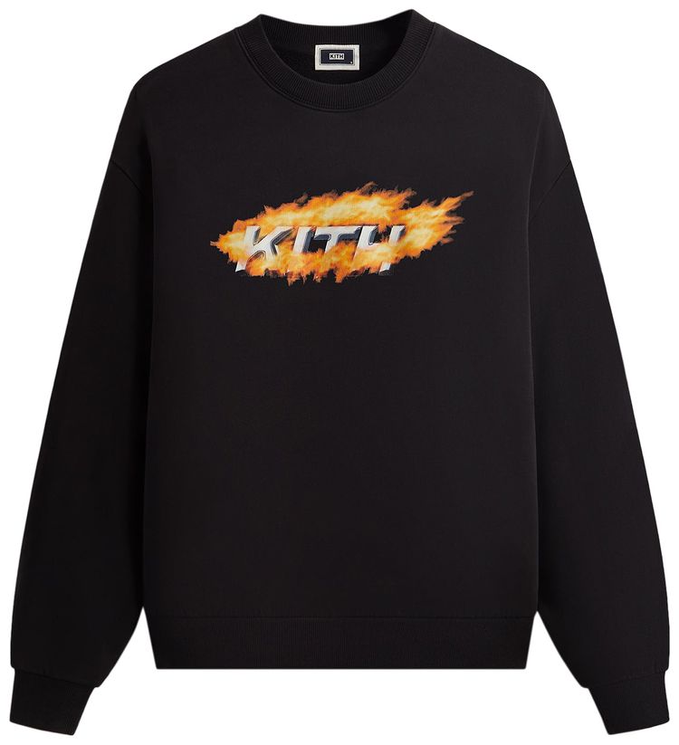 Buy Kith Orbit Flame Vintage Nelson Crewneck 'Black' - KHM031951 001 | GOAT