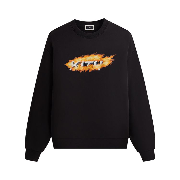 Buy Kith Orbit Flame Vintage Nelson Crewneck 'Black' - KHM031951 001 | GOAT