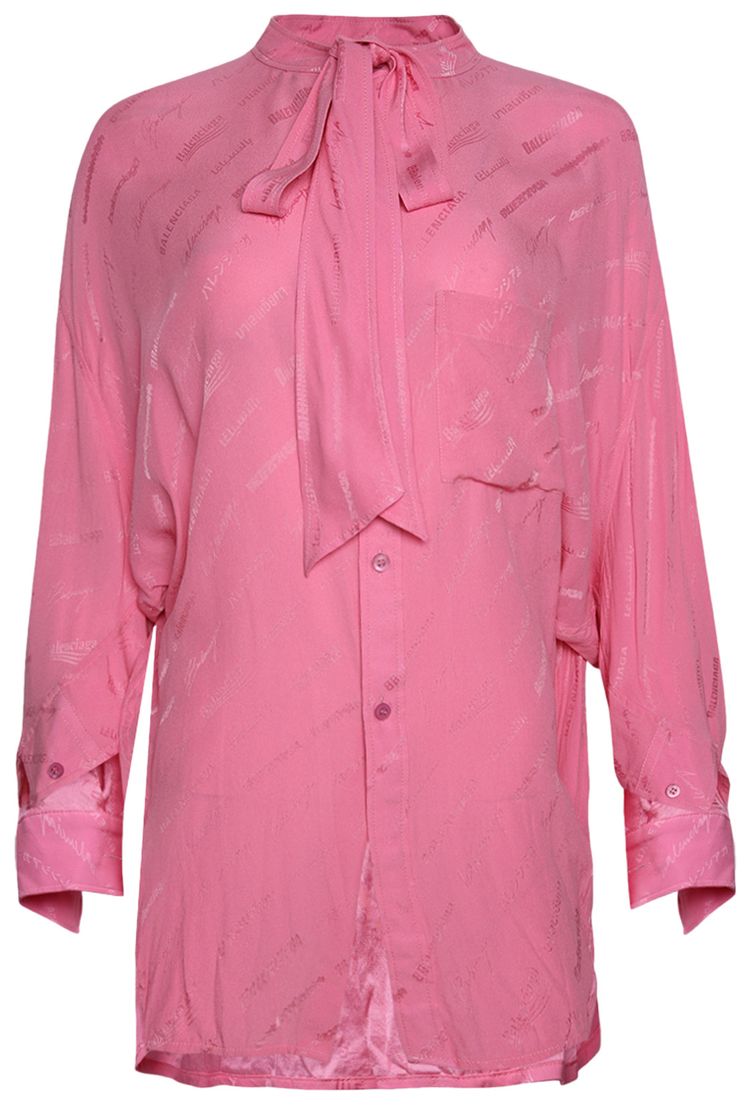 Buy Balenciaga All Over Logo Blouse 'Pink Fluo' - 675504 TON04 5630 | GOAT