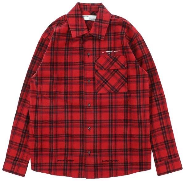 Buy Off-White Flannel Check Shirt 'Red' - OMGA098S20H480202000 | GOAT