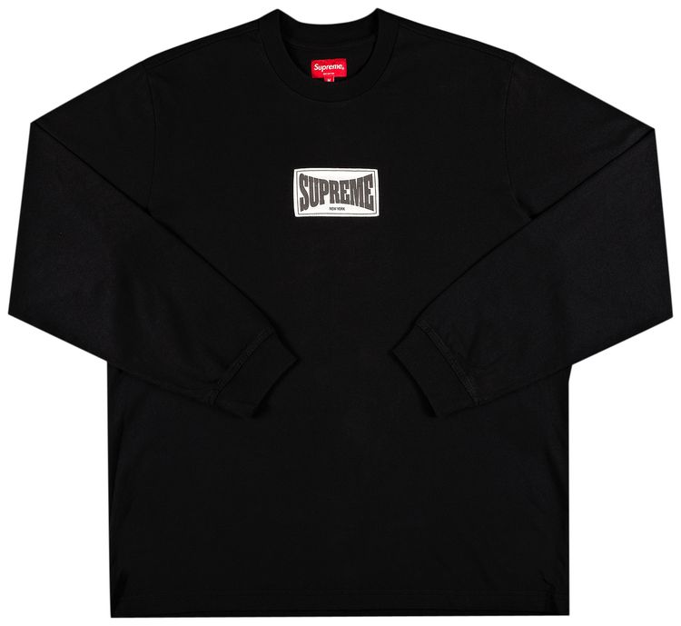 Buy Supreme Woven Label Long-Sleeve Top 'Black' - FW20KN65 BLACK | GOAT