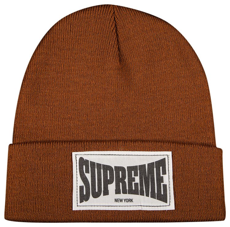 Buy Supreme Woven Label Beanie 'Rust' - FW20BN61 RUST | GOAT