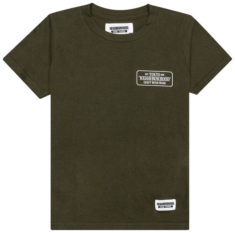 Buy Neighborhood Kid's Bar & Shield C-Tee 'Olive' - 202LBOT ST01 OLIV ...