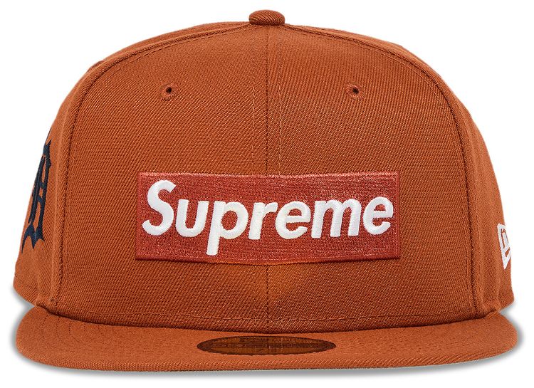 Buy Supreme x MLB Teams Box Logo New Era 'Burnt Orange - Detroit ...