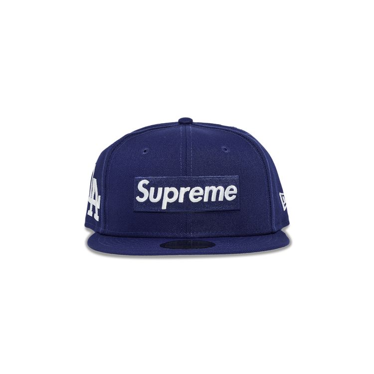 Buy Supreme x MLB Teams Box Logo New Era 'Dark Royal - Los Angeles ...