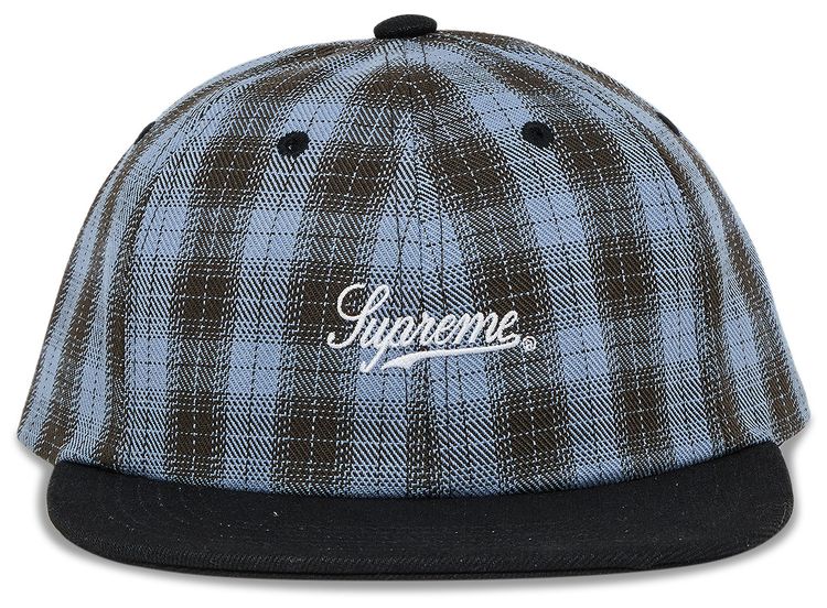 Buy Supreme Script Logo 6-Panel 'Blue Plaid' - SS24H90 BLUE PLAID | GOAT