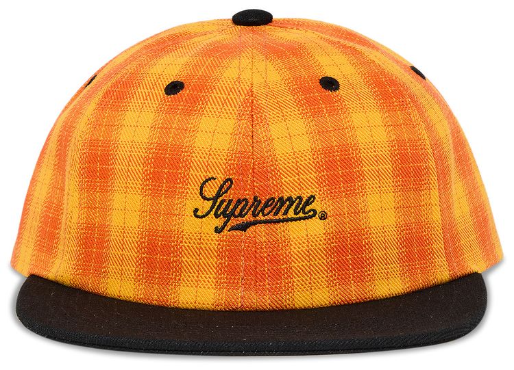 Buy Supreme Script Logo 6-Panel 'Orange Plaid' - SS24H90 ORANGE PLAID ...