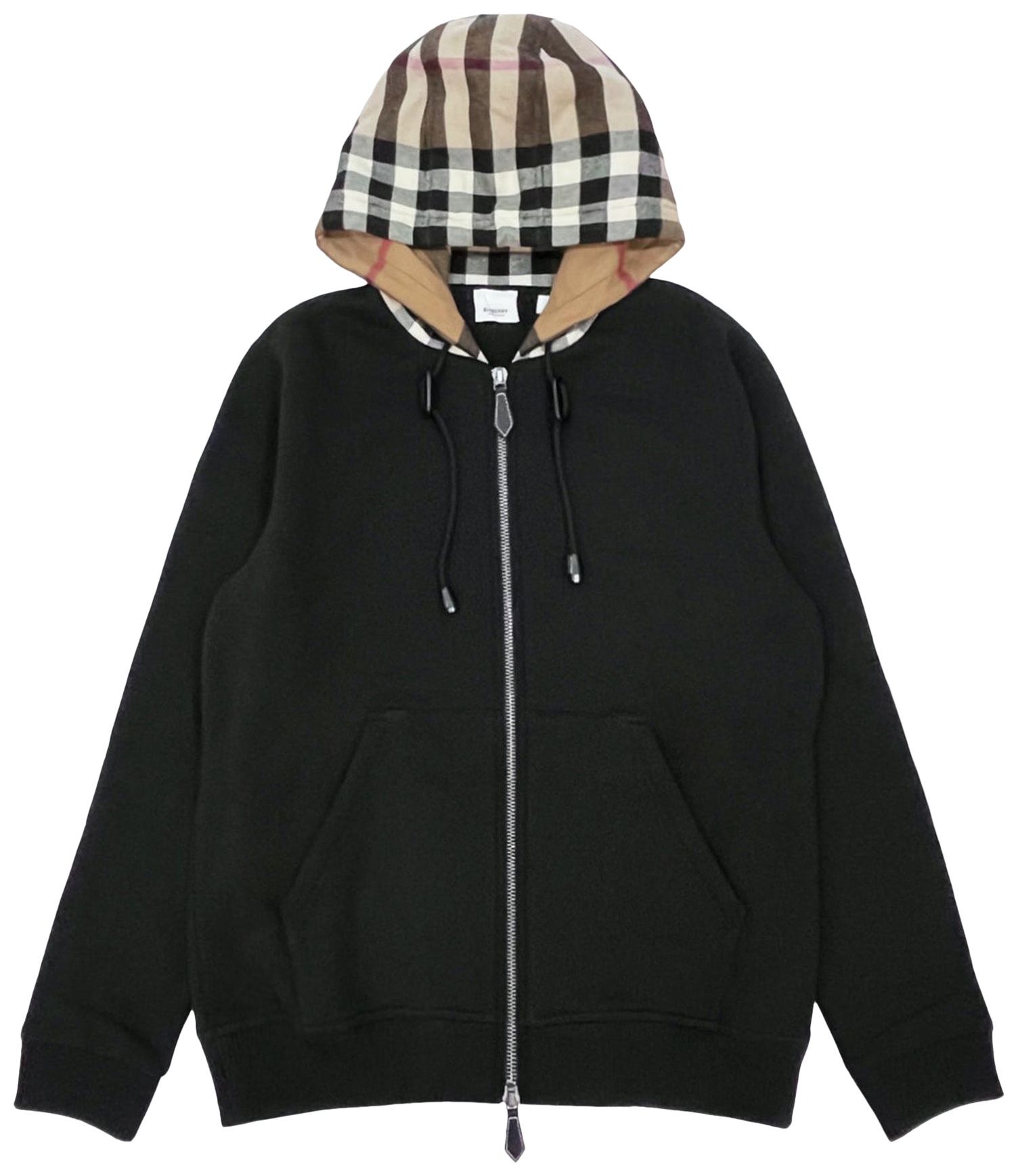 Buy Burberry Check Hood Blend Zip Hoodie 'Black' - 8048026 | GOAT