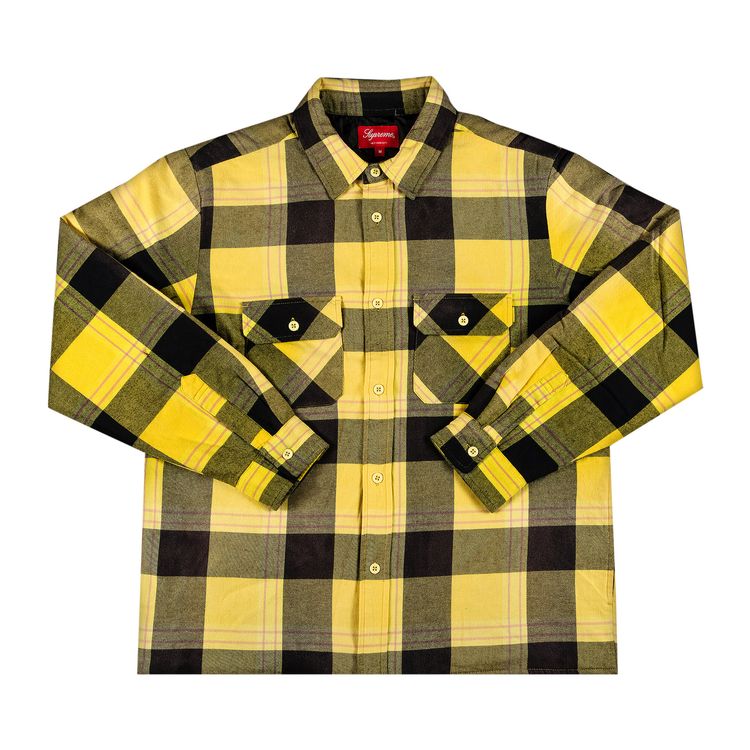 Buy Supreme Quilted Flannel Shirt 'Yellow' - FW20S20 YELLOW | GOAT