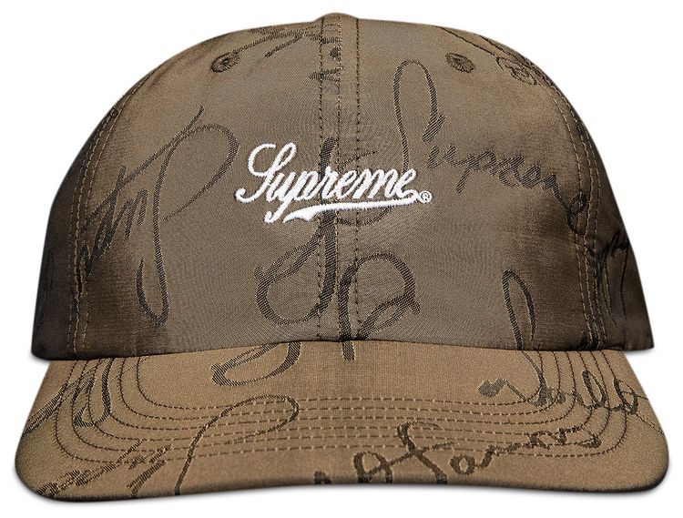 Buy Supreme Script Logos 6-Panel 'Olive' - FW20H84 OLIVE | GOAT