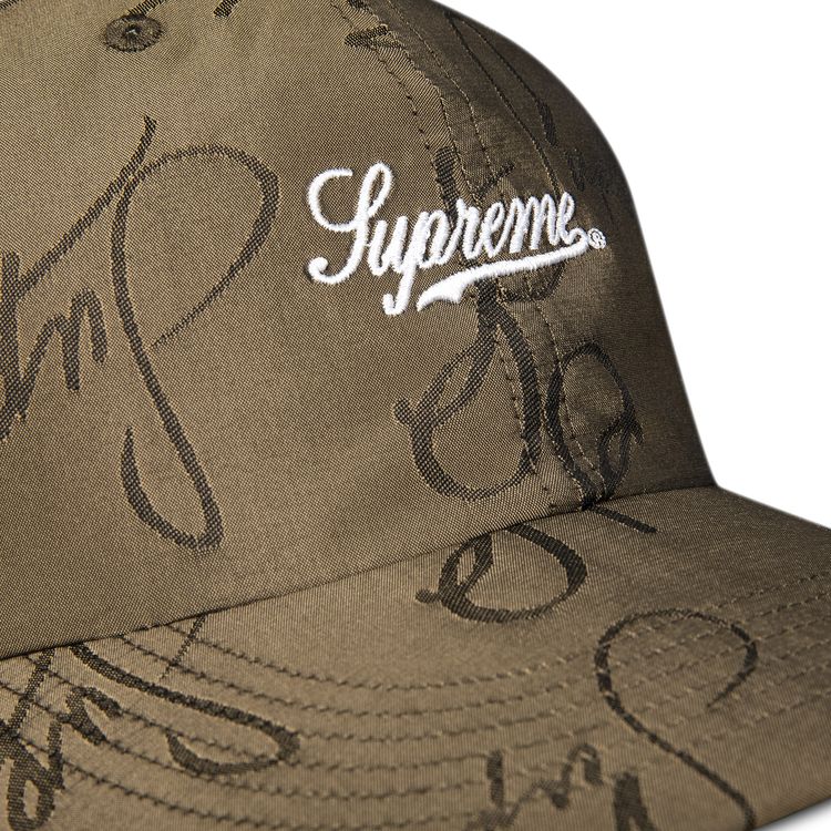 Buy Supreme Script Logos 6-Panel 'Olive' - FW20H84 OLIVE | GOAT