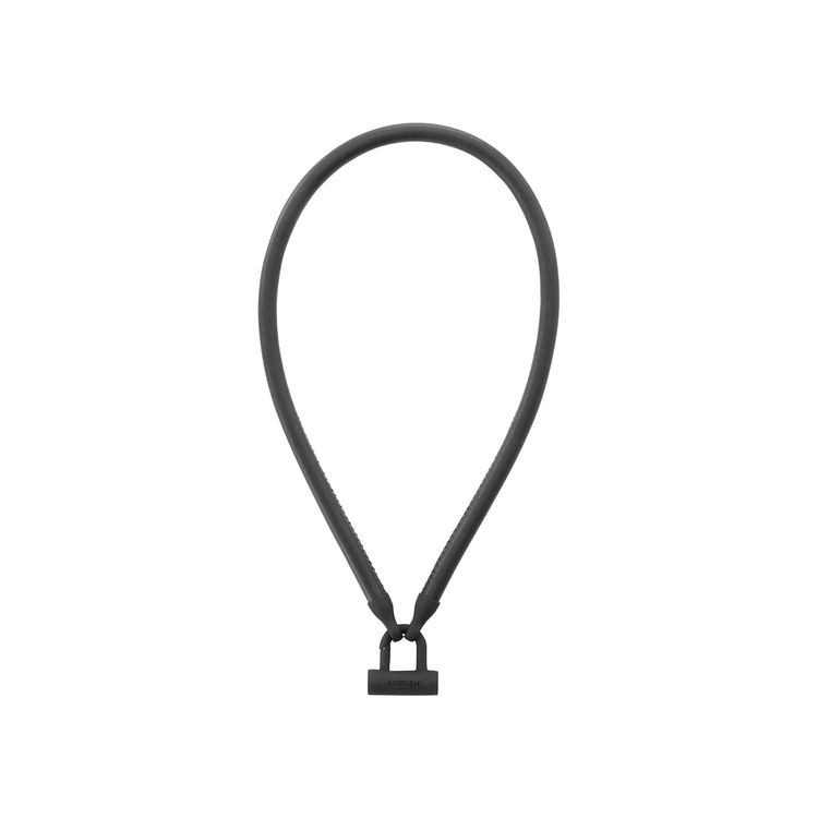 Buy Ambush Bike Lock Leather Necklace 'Black/Silver ...