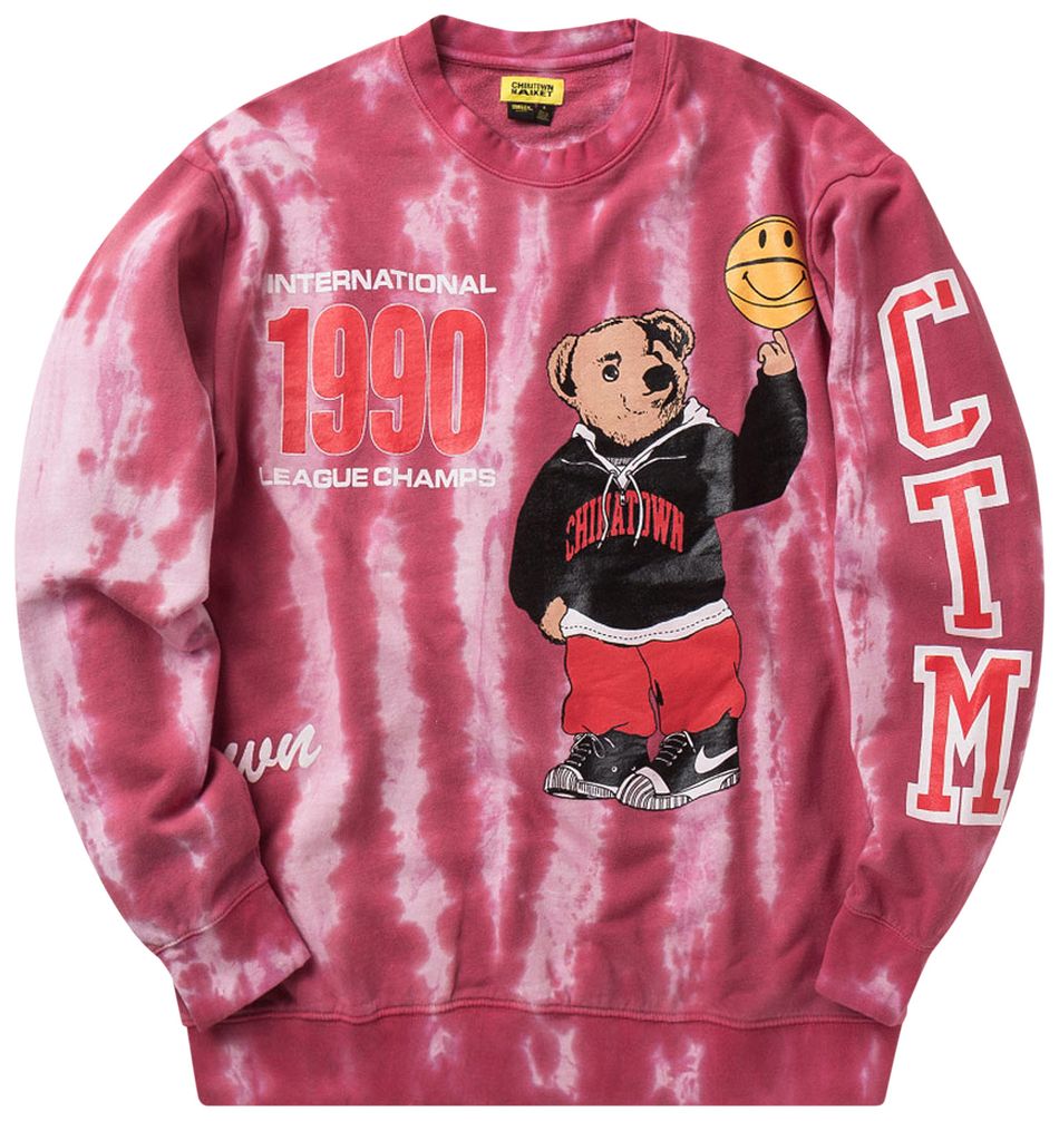 Buy Chinatown Market Smiley Champions Varsity Bear Crewneck 'Red ...