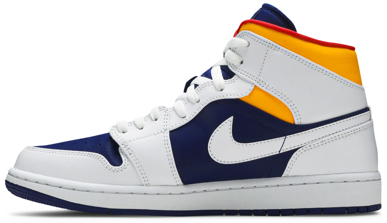 Buy Air Jordan 1 Mid 'White Deep Royal Blue' - 554724 131 | GOAT