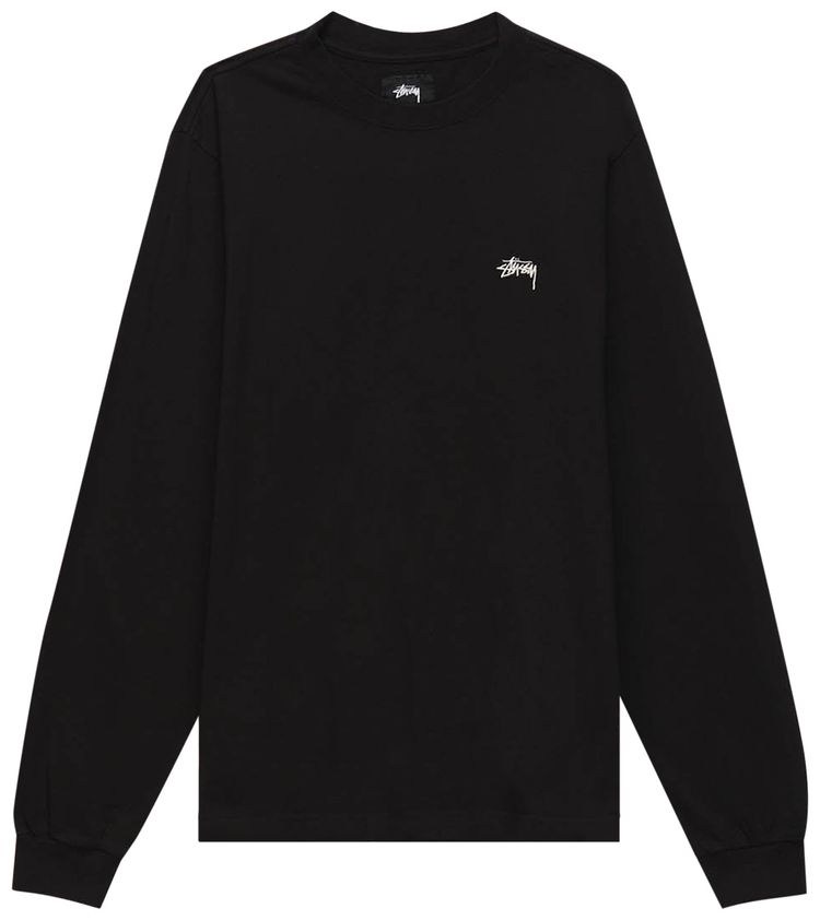 Buy Stussy Stock Logo Long-Sleeve Tee 'Black' - 1140195 BLAC | GOAT