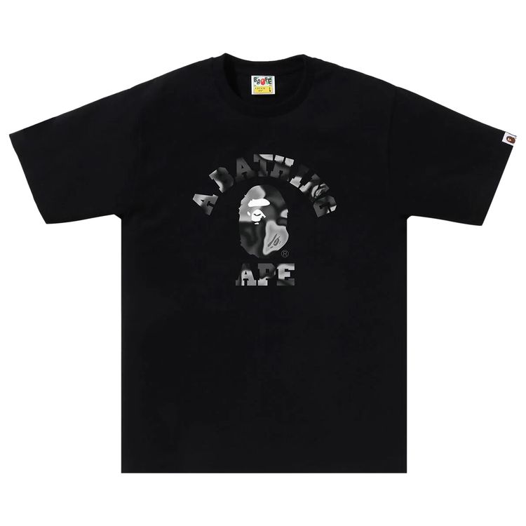 Buy BAPE Liquid Camo College Tee 'Black/Black' - 1K30 110 028 BLACK ...