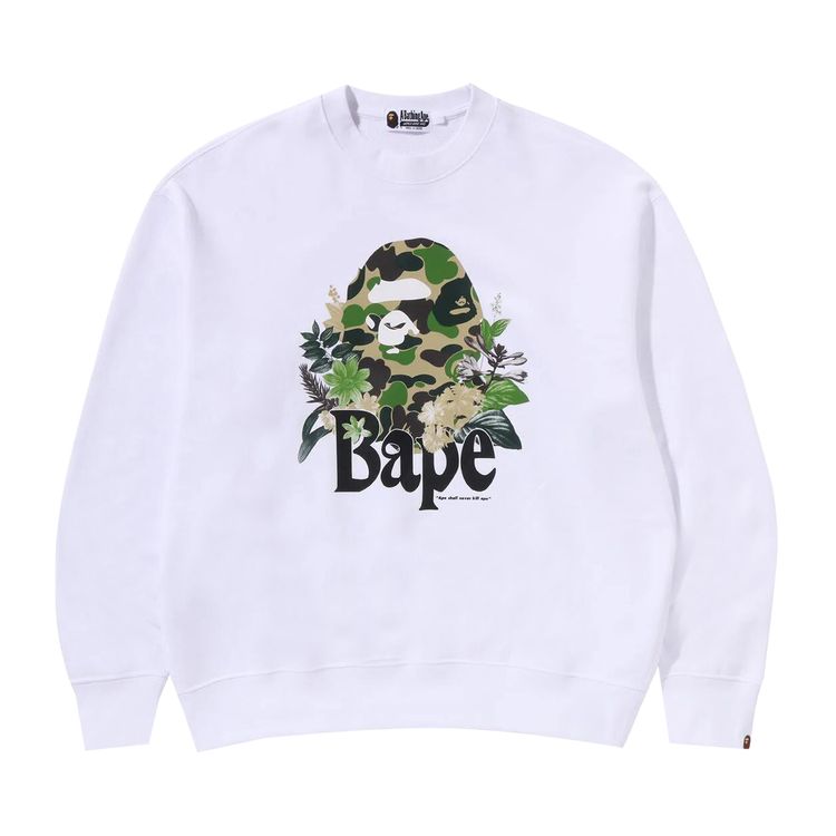 Buy BAPE Floral Ape Head Crewneck 'White' - 1K30 113 310 WHITE | GOAT