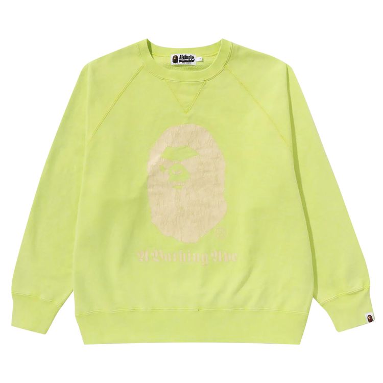 Buy BAPE A Bathing Ape Overdye Relaxed Fit Crewneck 'Yellow' - 1K30 113 015 YELLOW | GOAT
