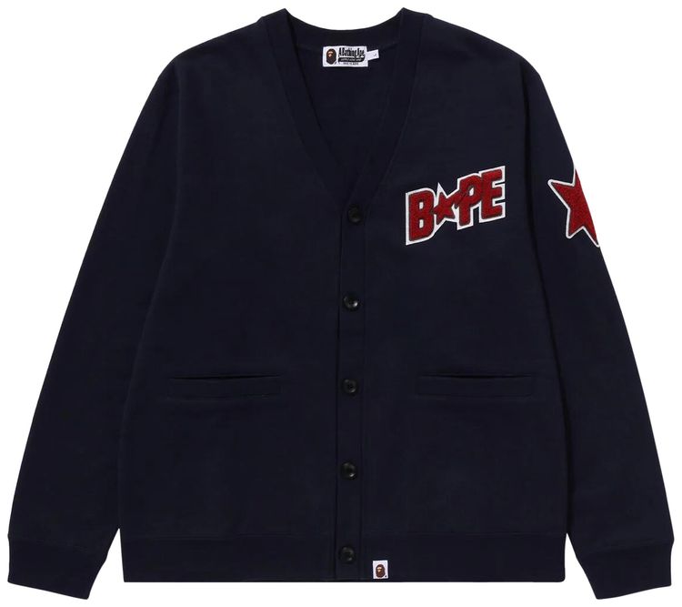 Buy BAPE Sta Sweat Cardigan 'Navy' - 1J80 113 007 NAVY | GOAT