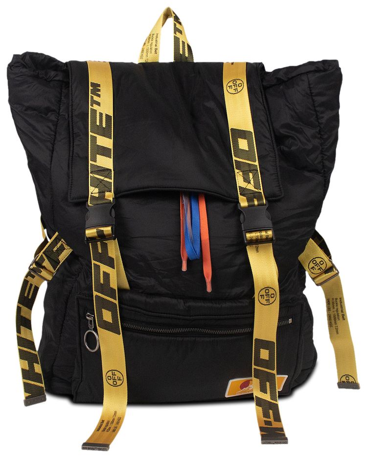 Buy Off-White Logo Strap Backpack 'Black/Yellow' - OMNB022F19F430021000 ...