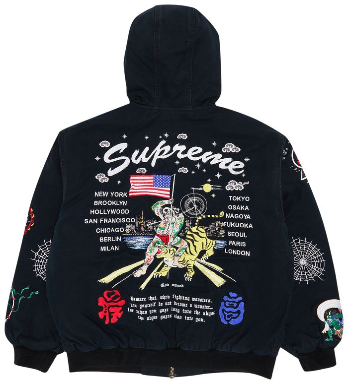 Buy Supreme AOI Hooded Work Jacket 'Black' - SS24J83 BLACK | GOAT