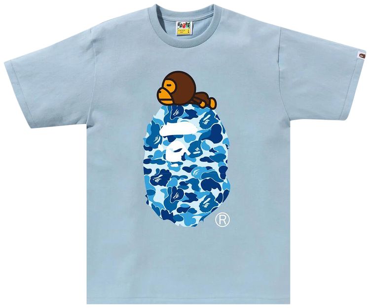 Buy Bape Abc Camo Milo On Big Ape Tee Saxblue 2k30 110 004 Sax