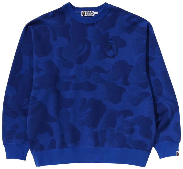 Buy BAPE Ink Camo Ape Head Badge Crewneck 'Blue' - 1K30 113 304 BLUE | GOAT
