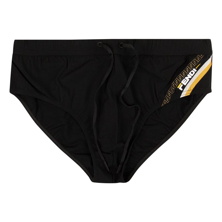 Buy Fendi Drawstring Swim Briefs 'Black' - FXB082 A2W2 FOGME | GOAT