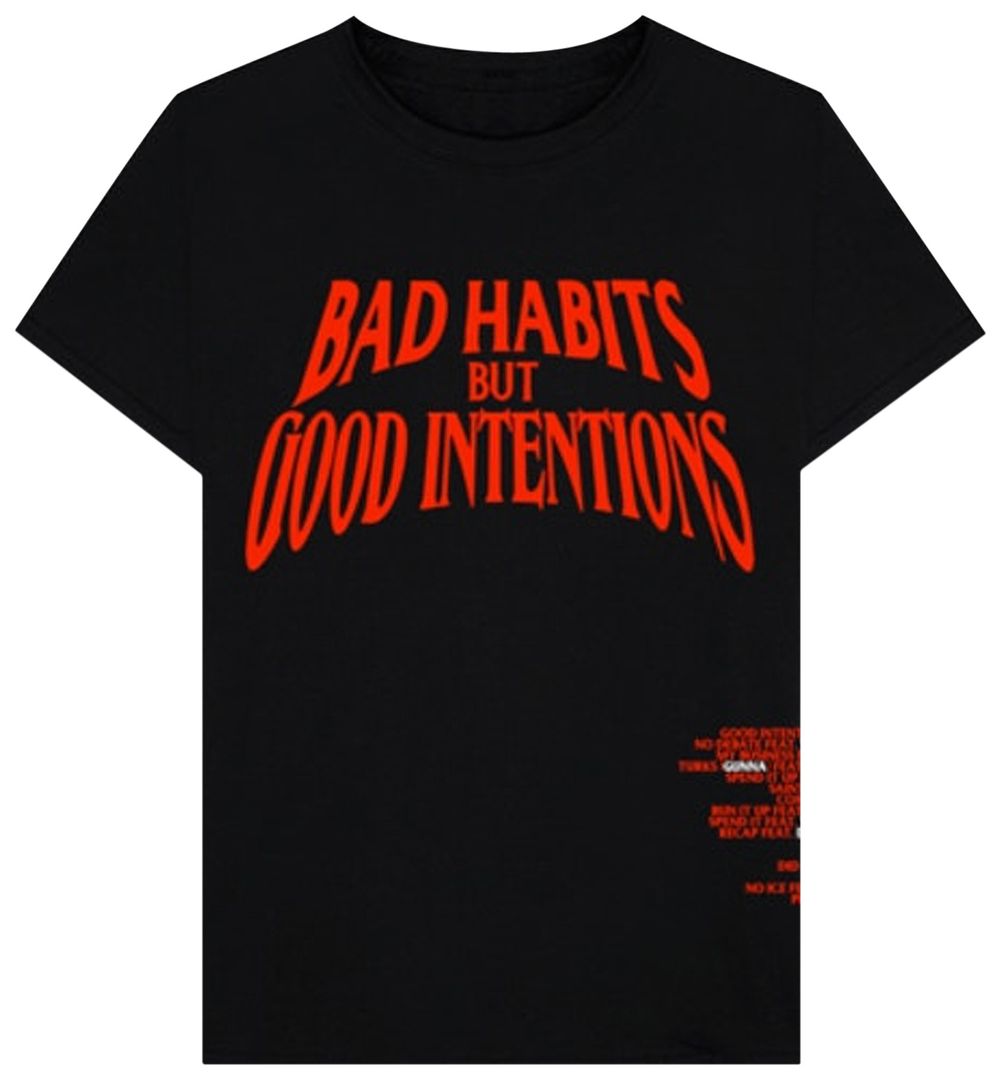 Buy Vlone x Nav Bad Habits Good Intentions Tee 'Black' - 1020 ...