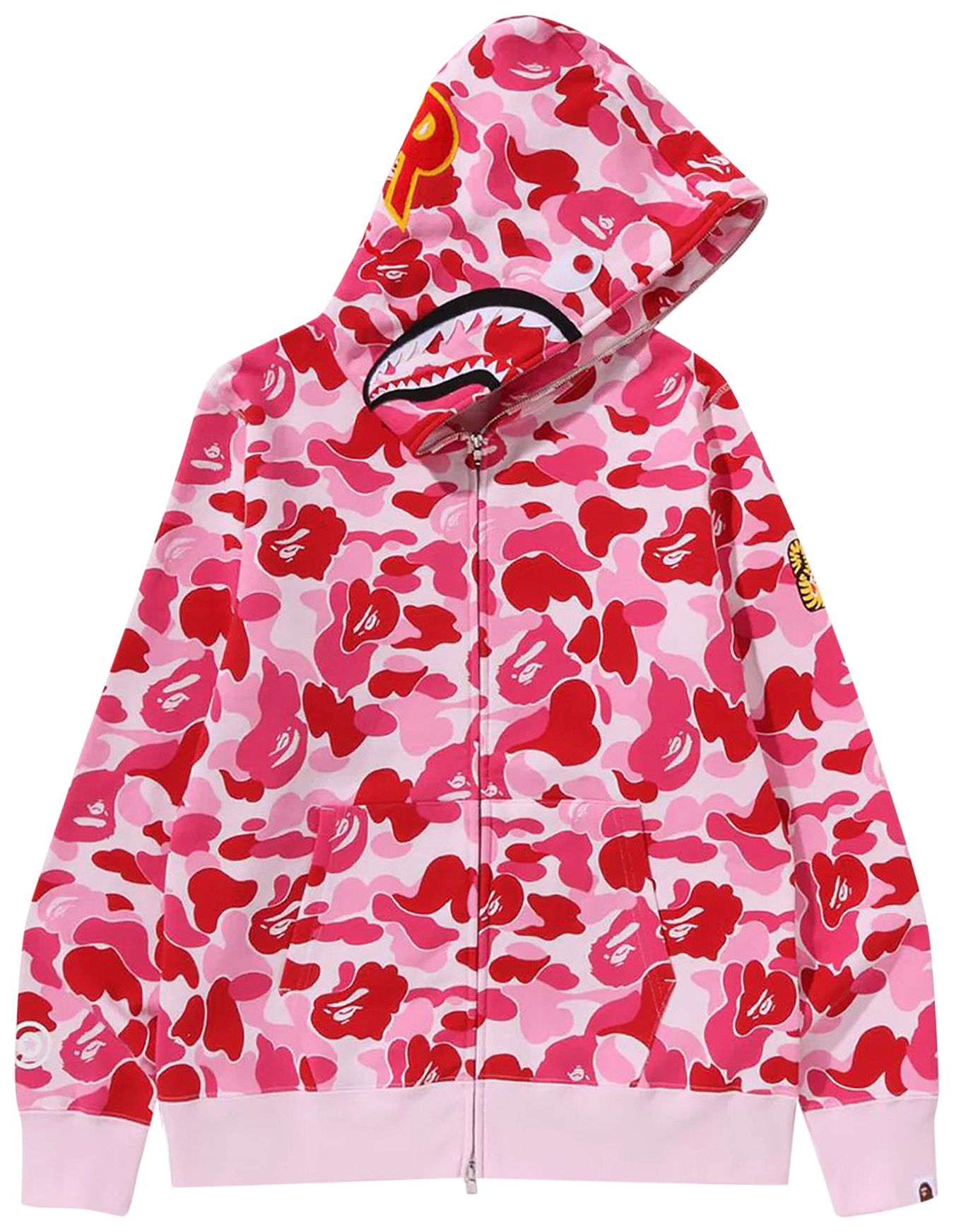 Buy BAPE ABC Camo Shark Full Zip Hoodie 'Pink' - 1K30 115 005 PINK | GOAT