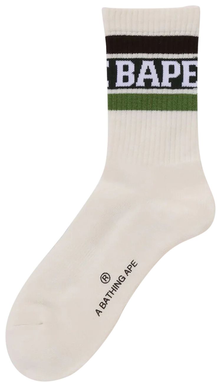 Buy BAPE Line Socks 'Green' - 1K20 184 003 GREEN | GOAT