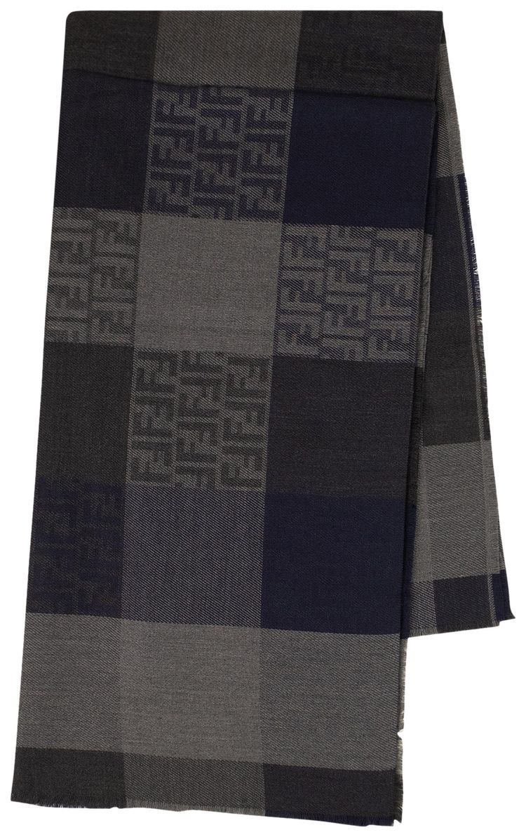 Buy Fendi Jacquard Logo Zucca Pattern Shawl 'Grey/Blue' - FXS323 X1C ...