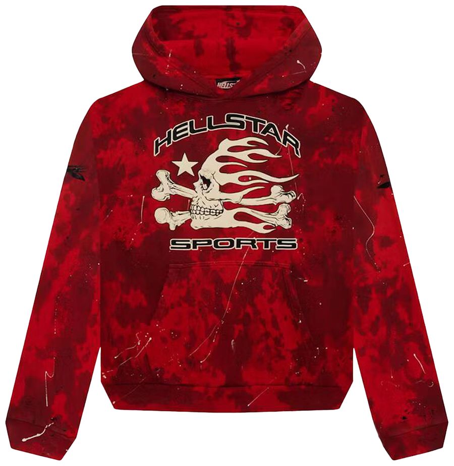 Buy Hellstar Sports Tie-Dye Skull Hoodie 'Red' - 9357 1SS240106STDS RED | GOAT