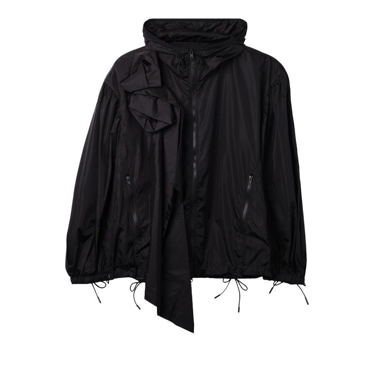 Buy Simone Rocha Pressed Rose Tech Jacket 'Black' - 6078R 1067 BLAC | GOAT